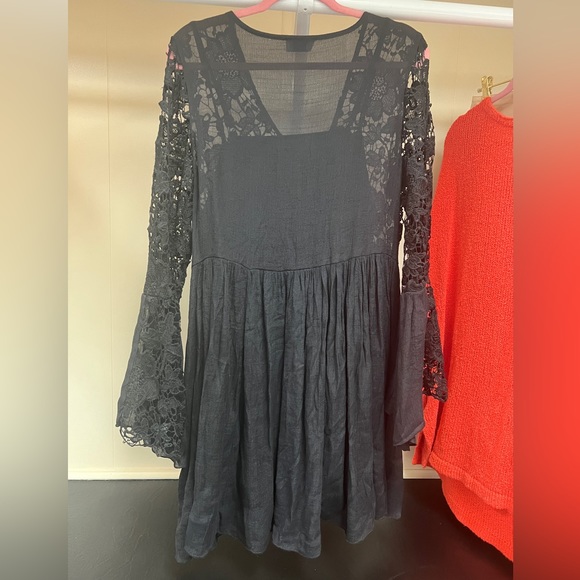 J Gee | Dresses | 47 J Gee Black Lace Dress Bell Sleeves | Poshmark